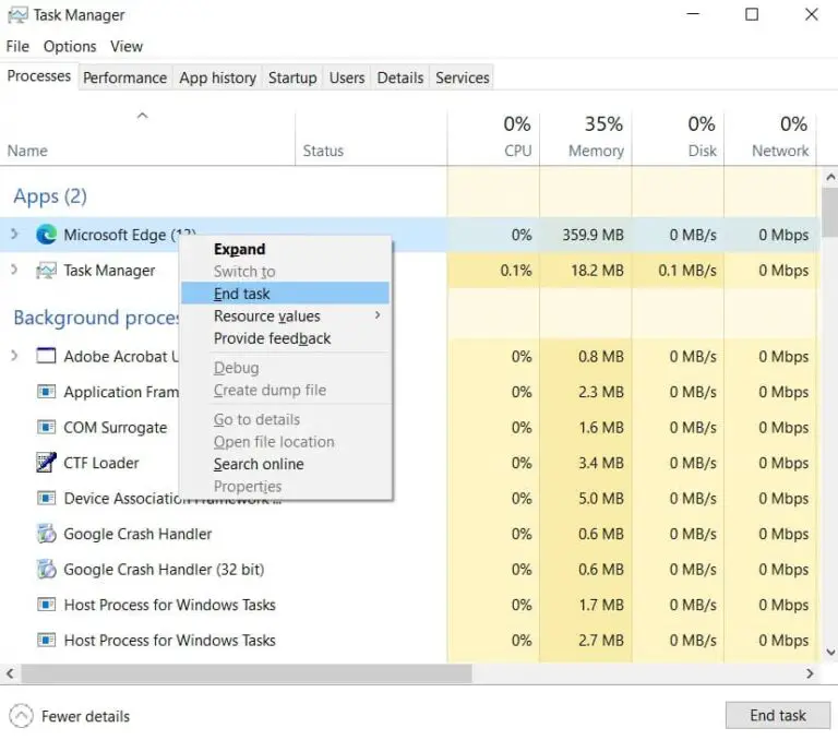 Microsoft Edge Crashes or Not Working after Windows 10 update