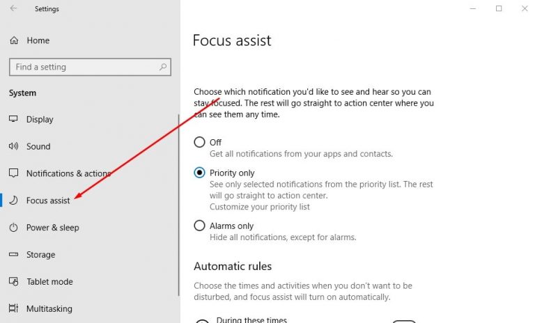 How to Enable and configure Focus Assist on Windows 10