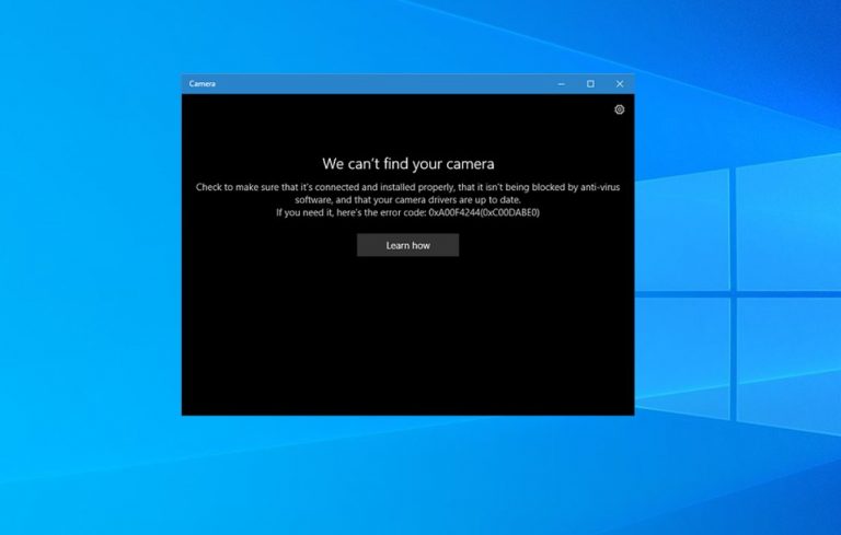 Troubleshoot Webcam Not Working Error 0xA00F4244 in Windows 10
