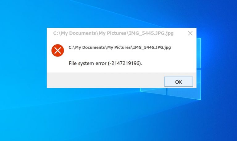 Solved: Windows 10 file system error (-2147416359) when opening photos