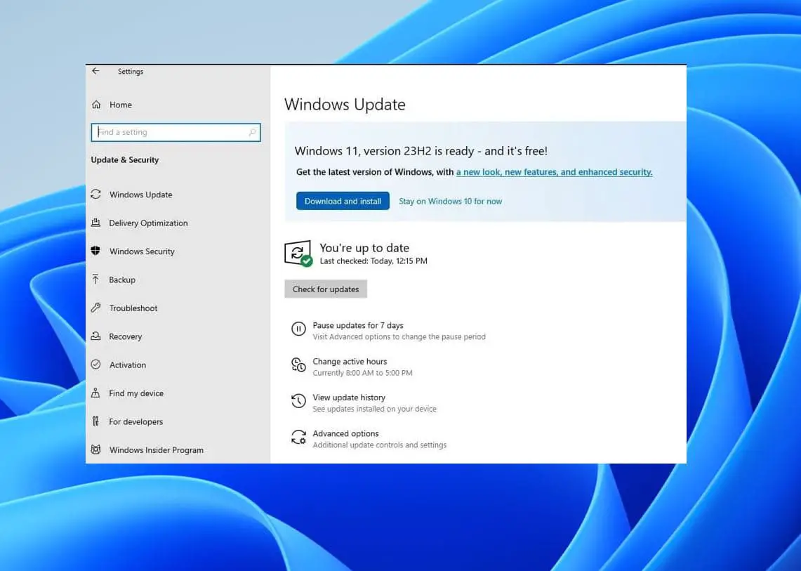 Windows 11 Version 23H2 failed to install on windows 10 (solved)