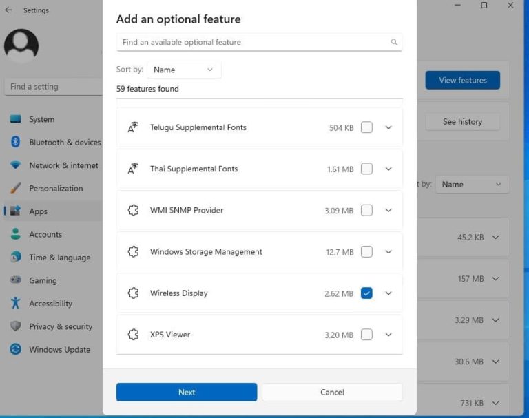 How to connect wireless Display in windows 11 to TV