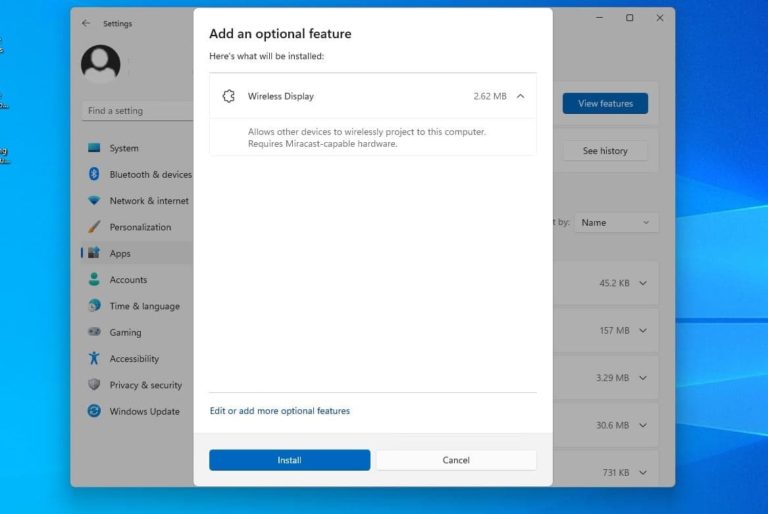 How to connect wireless Display in windows 11 to TV