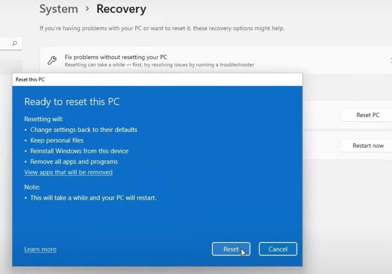 3 Ways to Factory Reset windows 11 without losing data