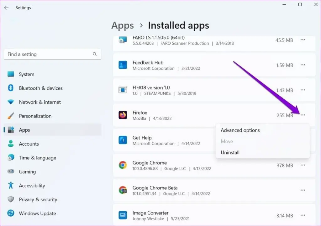 How to uninstall apps from Microsoft store windows 11