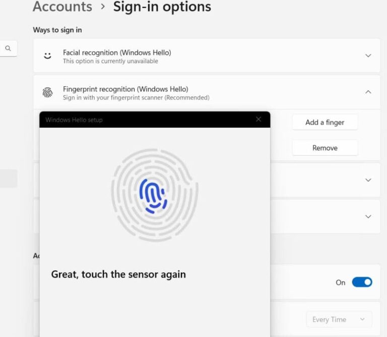 5 ways to fix Fingerprint Sensor Not Working in Windows 11