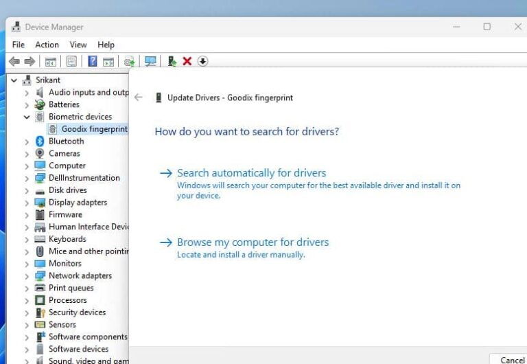 5 ways to fix Fingerprint Sensor Not Working in Windows 11