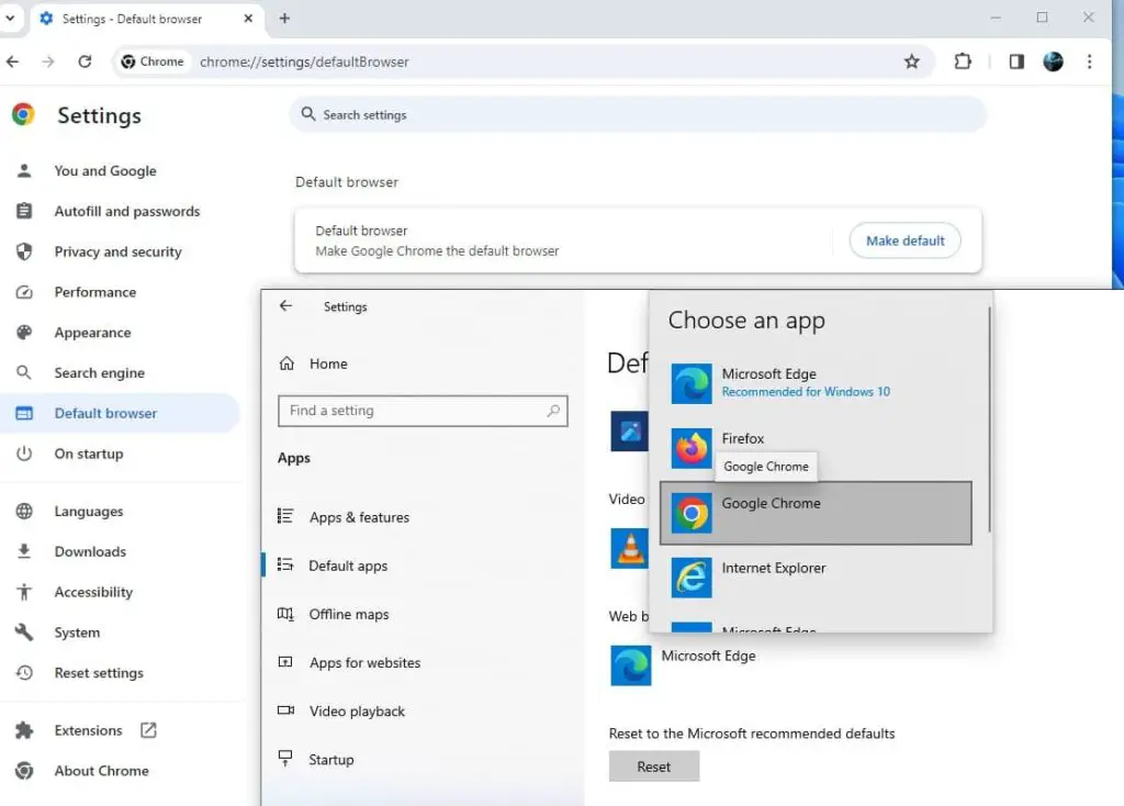 How to Make Chrome Default Browser on Windows 11